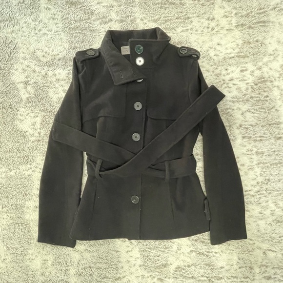 Zara | Jackets & Coats | Zara Basic Black Trench Coat | Poshmark